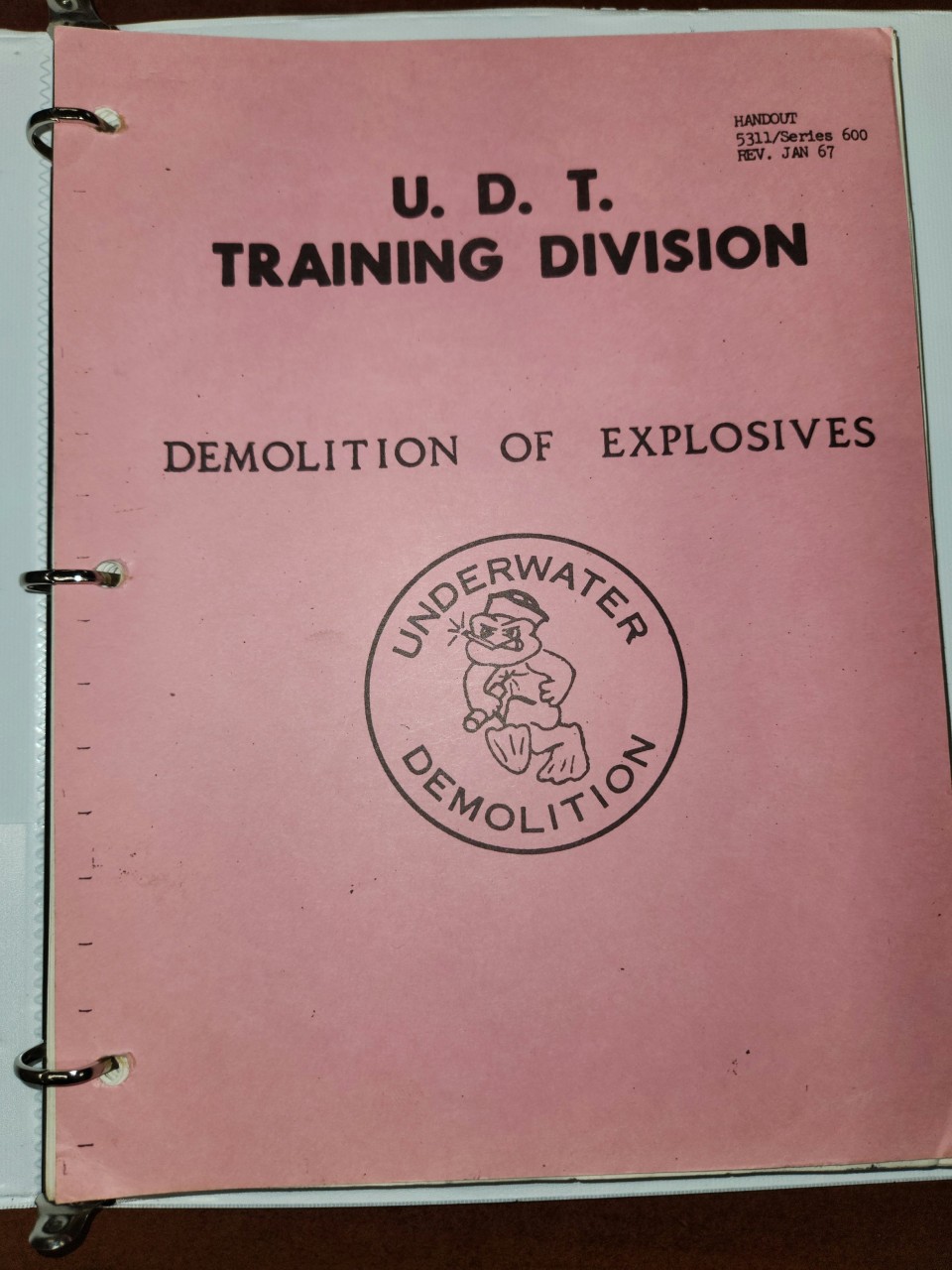 U.D.T. Demolition of Explosives Manual, (NEW)