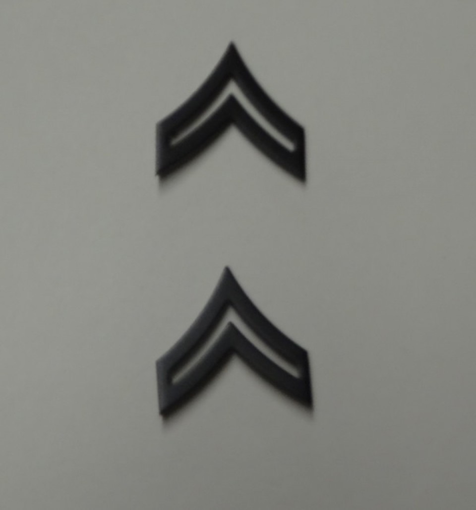 Corporal (CPL) Pin-On Subd - Enlisted Pin On Collar Rank, Subd - Insignia