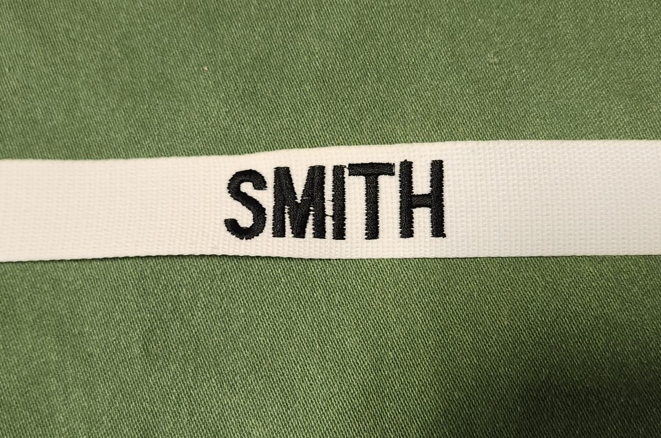 Name Tape, Embroidered, White - Insignia